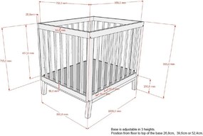 Hnědá dětská ohrádka z borovicového dřeva 95x75 cm Sezane – Vipack