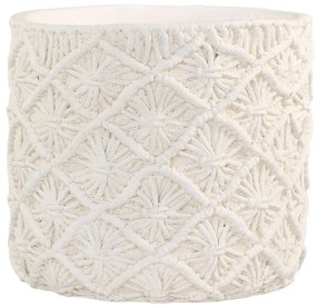Krémový obal na květináč s pleteným vzorem Corte - Ø 22*21cm