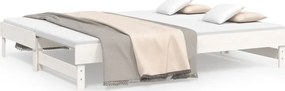 vidaXL Výsuvná postel 2x(100x200) cm masivní borovice [823375] Barva: Bílá