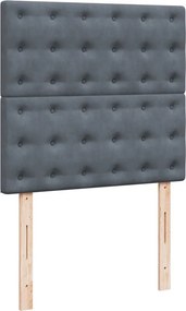 Box spring postel s matrací tmavě šedá 90x200 cm samet 3292251
