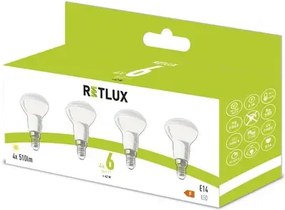 RETLUX REL 39 LED R50 4x6W E14 / 510 lm / 3000K - teplá bílá / 4 ks