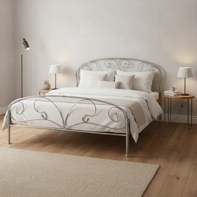 Nábytek ATIKA s.r.o. Kovová postel KLAUDIE Barevne provedení: stříbrná RAL 9006, Rozměr: 200 x 200 cm