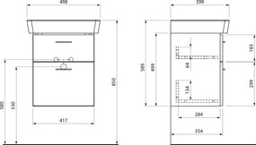 Aqualine Aqualine, ZOJA umyvadlová skříňka 41,5x50x35,5cm, bílá, 56374
