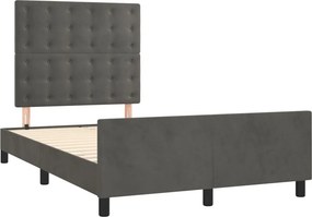 Rám postele bez matrací tmavě šedá 120x190 cm samet 3270603