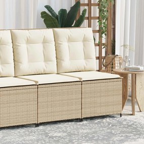 Zahradní sofa s polštářem Černá a krémově bílá polyratan 3394480