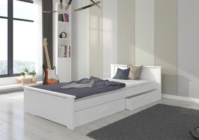 Postel ALDEX 180x80 bílá (86 x 72) cm – 2 zásuvky na lůžkoviny místo další komody