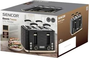SENCOR STS 7551BK-EUE3 černá / Topinkovač / 1600W / 4 sloty