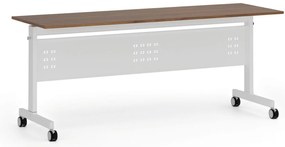 Mobilní stůl PRIMO MOBI, 180x60 cm, bílá podnož, ořech