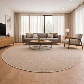 Condor Carpets, Kusový koberec Udinese béžový new kruh, 67x67 (průměr) kruh, béžová, chodba / předsíň