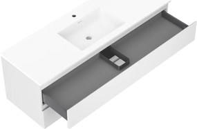 Mexen Orio, koupelnová skříňka 140 cm s umyvadlem Otis, 2 zásuvky, bílá matná, 91A10-14047-2-BFF01-W18M01