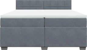 Box spring postel s matrací tmavě šedá 200x200 cm samet 3288703
