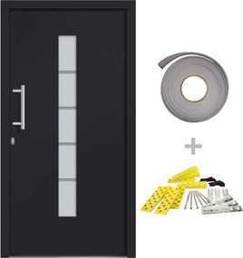 vidaXL Vchodové dveře hliník a PVC 100 x 210 cm [3056816] Barva: antracitová