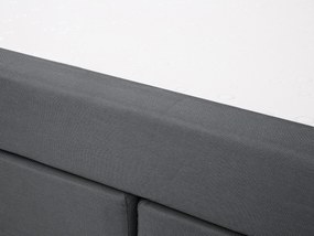 Šedá čalouněná kontinentální postel 160x200 cm ADMIRAL Beliani
