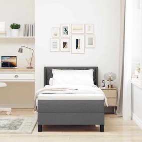 Postel s boxspringem s čelo Tmavě šedá 200 x 90 cm textil 3341147