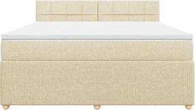 Box spring postel s matrací krémová 180x200 cm textil 3289840