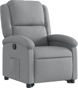 Zvedací polohovací křeslo světle šedé textil 3204164
