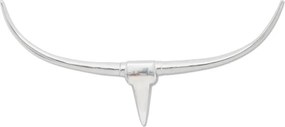 Nástěnná hliníková býčí hlava, dekorace, stříbrná barva 96 cm 242337