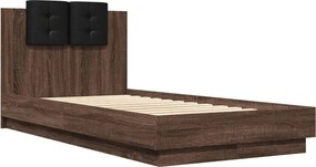Rám postele s čelem hnědý dub 90 x 190 cm kompozitní dřevo 3209974