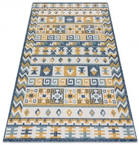 Dywany Łuszczów Kusový koberec Cooper Sisal Aztec 22218 ecru/navy – na ven i na doma - 80x150 cm