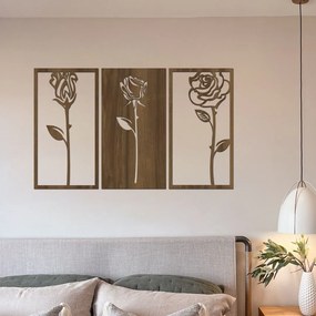 dřevo života Dřevěný obraz 3 RŮŽE Zvolte barvu dekoru: Ořech, Rozměry šxv (cm): 60x37