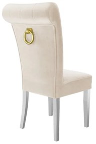 Čalouněná jídelní židle ST65 + klepadlo, Klepadlo: chrom, Barva křesla: bíla polomatná, Potah: Magic Velvet 2217
