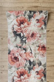 Protiskluzový běhoun LOTUS BOUQUET 52900 květiny béžový / růžový - Výprodej
