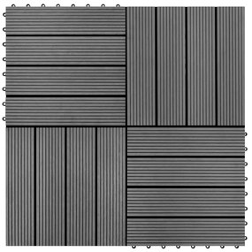 22 ks Terasové dlaždice 30 x 30 cm 2 m² WPC šedé,  277797