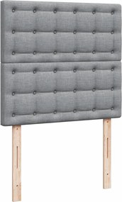 Box spring postel s matrací světle šedá 90x190 cm textil 3291149