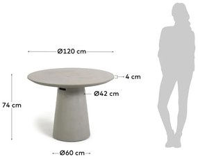 UNV Betonový venkovní jídelní stůl Kave Home Itai, ⌀ 120 cm 2. jakost