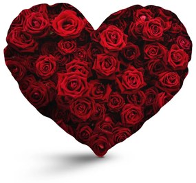 Sablio 3D polštář ve tvaru srdce: Červené růže