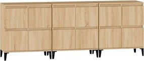 Příborníky 3 ks dub sonoma 60 x 35 x 70 cm kompozitní dřevo 3185778