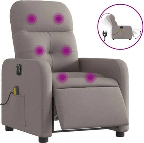 Elektrické masážní polohovací křeslo taupe textil 3206793