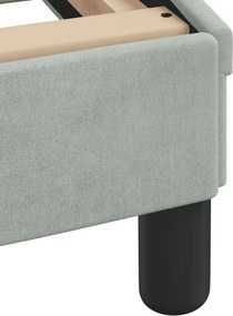 Postel s matrací Hanko světle šedá 140 x 190 cm samet 3208592