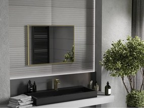 Mexen Loft obdélníkové koupelnové zrcadlo 80 x 60 cm, zlatý rám - 9852-080-060-000-50
