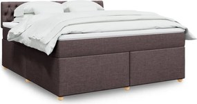 Box spring postel s matrací tmavě hnědá 180x200 cm textil 3286769