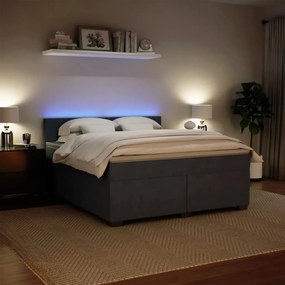 Box spring postel s matrací tmavě šedá 180x200 cm samet 3288673