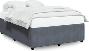Rám postele bez matrace tmavě šedý 140 x 190 cm samet 3285007
