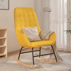 Houpací křeslo hořčicově žluté textil 341260