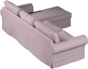 Potah na pohovku IKEA Ektorp 2-místná s lenoškou barva růžová látka pletený vzor