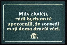 Mercury Flooring, Rohožka Milý zloději 40x60 cm - na ven i na doma, 40x60, zelená
