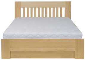 Drewmax LK186 BOX 200x200 cm dřevěná postel masiv buk dvojlůžko