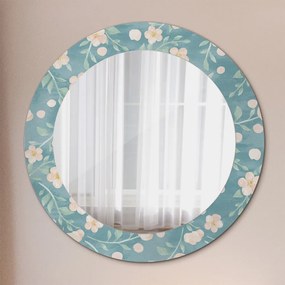 Kulaté dekorativní zrcadlo na zeď Květinový vzor fi 60 cm