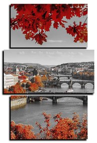 Obraz na plátně - Řeka Vltava a Karlův most - obdélník 7257QC (105x70 cm)