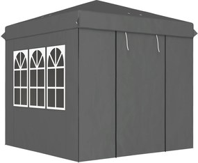 Outsunny Pavilon 2,5x2,5m, Voděodolný Stabilní Zimní Pop-up Skládací Pavilon, UV Ochrana 50+, Skládací Party Stan Zahradní Stan s 4 Bočními Panely a T