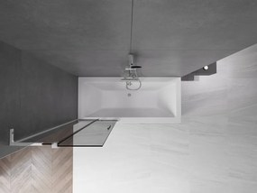 Mexen Velar L, 2-křídlová posuvná vanová zástěna 75 x 150 cm, 8mm šedé sklo, chromový profil, 896-075-003-41-01