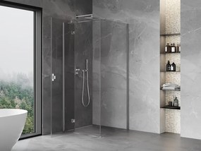 Mexen, Mexen Mist HT sklápěcí sprchový kout levý 95 x 95 cm, průhledný, chrom - 8A5T-095-095-01-00-L