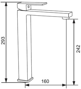 Mexen UNO - Vysoká umyvadlová baterie, Zlatá, 71410-50