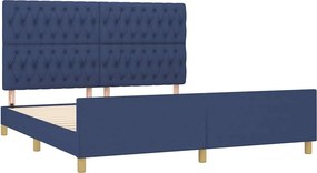 Rám postele s čelem modrý 180x200 cm textil 3125322