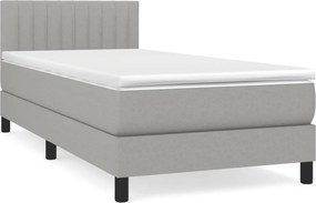 Box spring postel s matrací světle šedá 90x200 cm textil 3140185