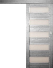 posuvné interiérové dveře na stěnu vasco doors SANTIAGO model 7 Průchozí rozměr: 70 x 197 cm, Orientace dveří: Levé dveře, Dekor: Dub Aljaška